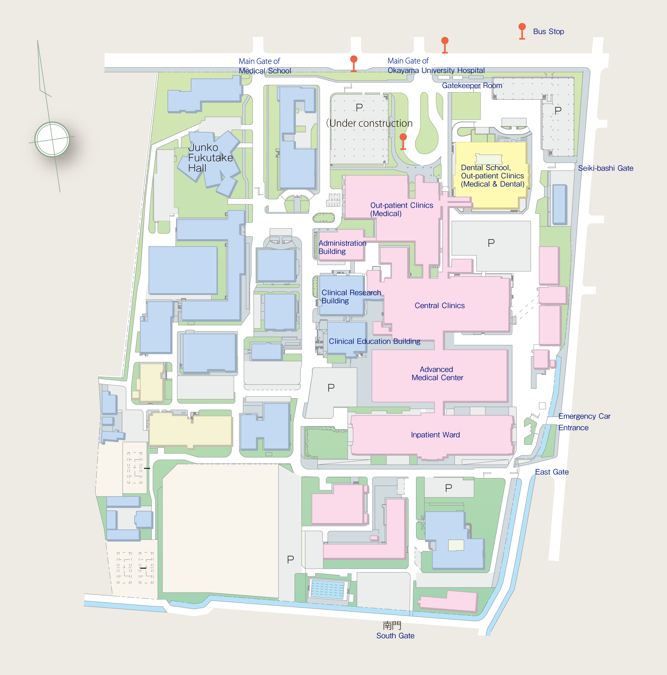 Campus Map | OKAYAMA UNIV. HOSPITAL